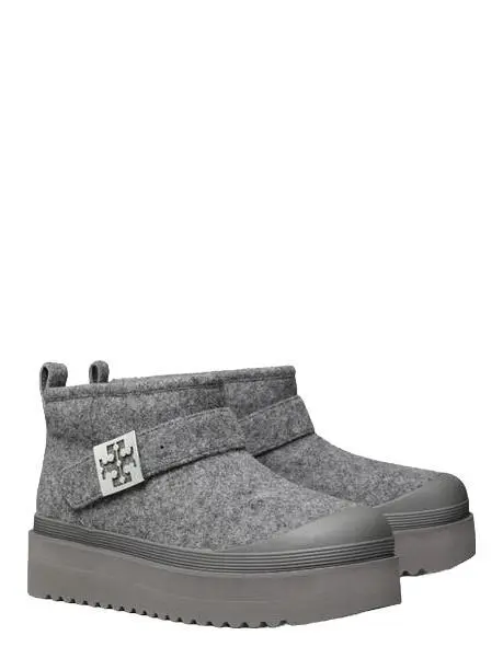 Tory Burch Shearling Lined Platform Boot - Storm Cloud/silver