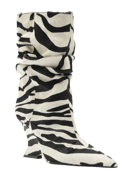 Schutz Siena Slouch Wedge Bootie - Zebra Print