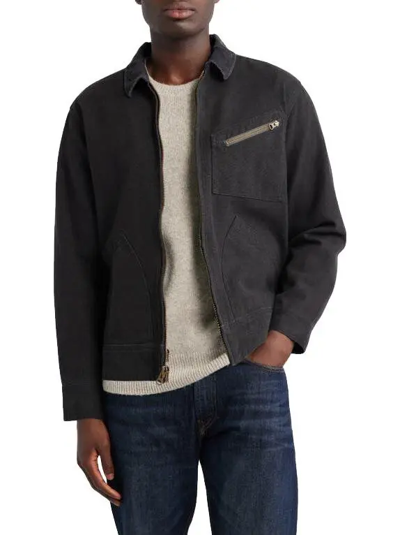 Rails Ketter Hemp & Organic Cotton Zip-up Barn Jacket - Raven