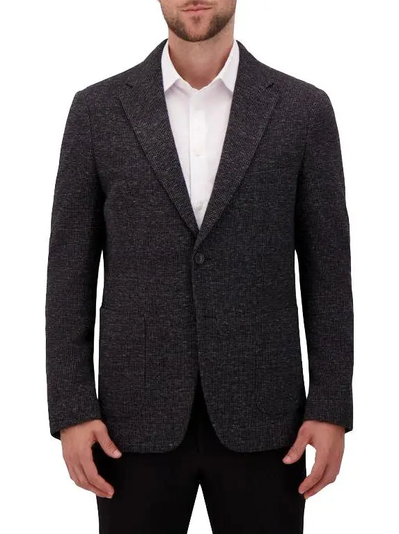VICTOR EMMANUEL Textured Knit Cotton-blend Sport Coat - Charcoal