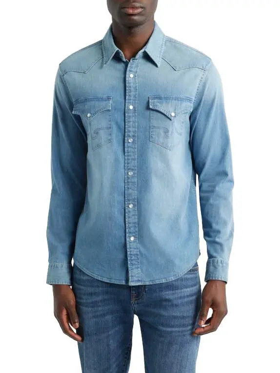 Ag Huston Classic Fit Western Denim Snap-up Shirt - Stanton