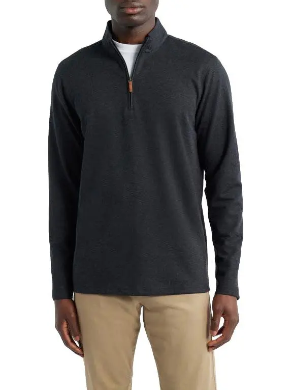 Mizzen+main Kpi Quarter Zip Pullover - Black Heather