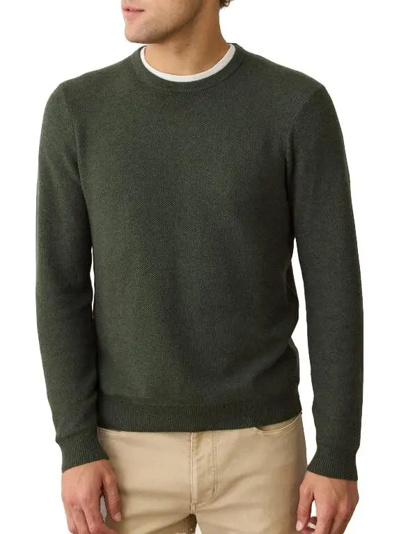 Marine Layer Textured Cotton Blend Crewneck Sweater - Barbour