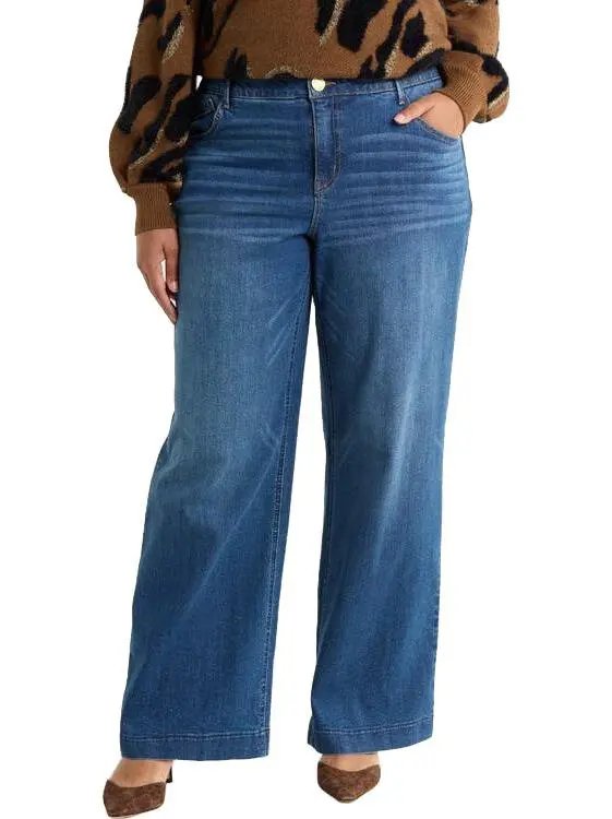 Wit & Wisdom High Waist Wide Leg Jeans - Blue