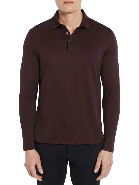 Robert Barakett Luciano Long Sleeve Twill Polo - Port