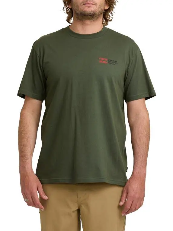 BILLABONG Abandoned Adventure Division Organic Cotton Graphic T-shirt - Flat Green