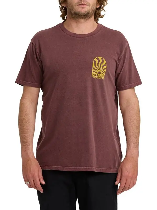 BILLABONG Sun Rays Cotton Graphic T-shirt - Plum