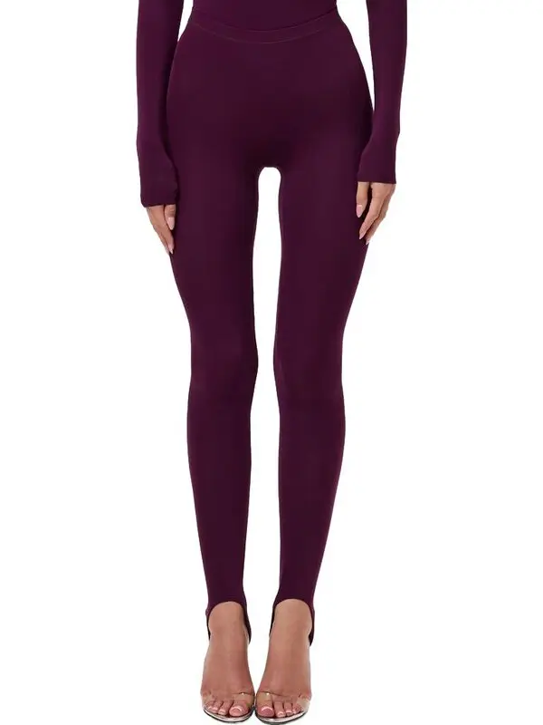 Naked Wardrobe Naked Stirrup Leggings - Dark Berry