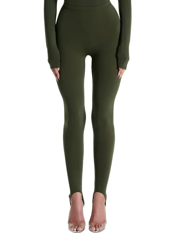 Naked Wardrobe Naked Stirrup Leggings - Dark Olive
