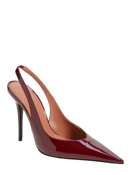 Amina Muaddi Anok Slingback Pumps - Patent Wine