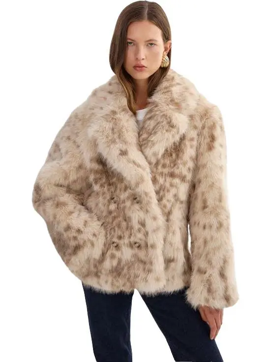 LAMARQUE Ravenna Faux Fur Coat - Beige
