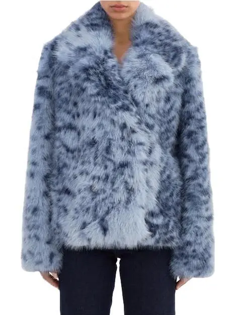 LAMARQUE Ravenna Faux Fur Coat - Blue Leopard
