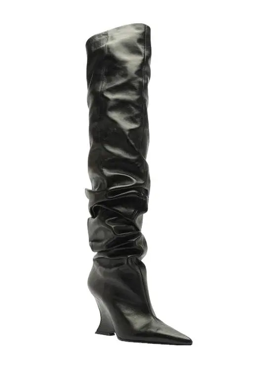 Schutz Siena Over-the-knee Slouch Boots - Black