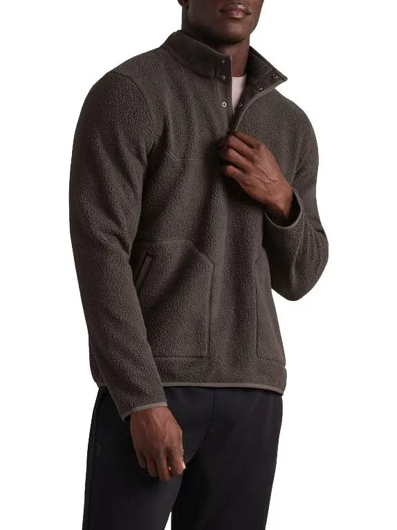 RHONE Fairbanks Fleece Quarter Snap Pullover - Cafe Noir