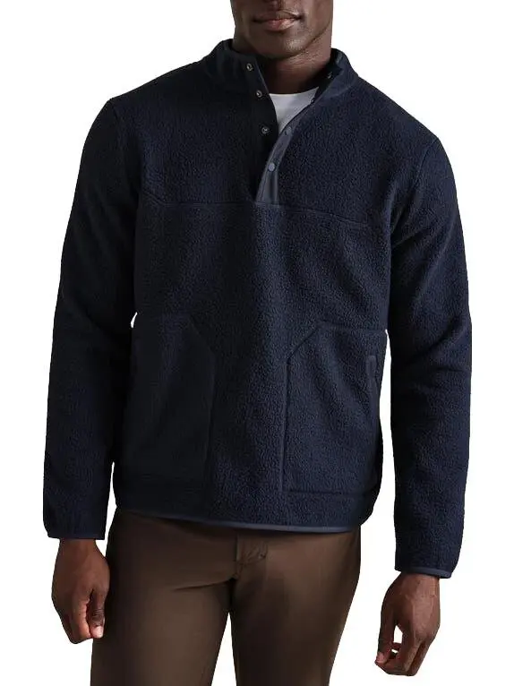 RHONE Fairbanks Fleece Quarter Snap Pullover - True Navy