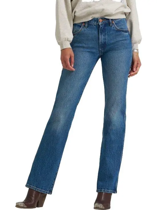 Wrangler Wrancher Mid-rise Bootcut Jeans - Star Dust Sky