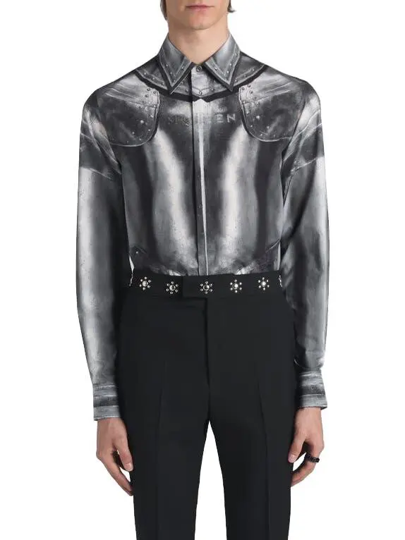 Alexander McQueen Armour Trompe L'oeil Button-up Shirt - Steel