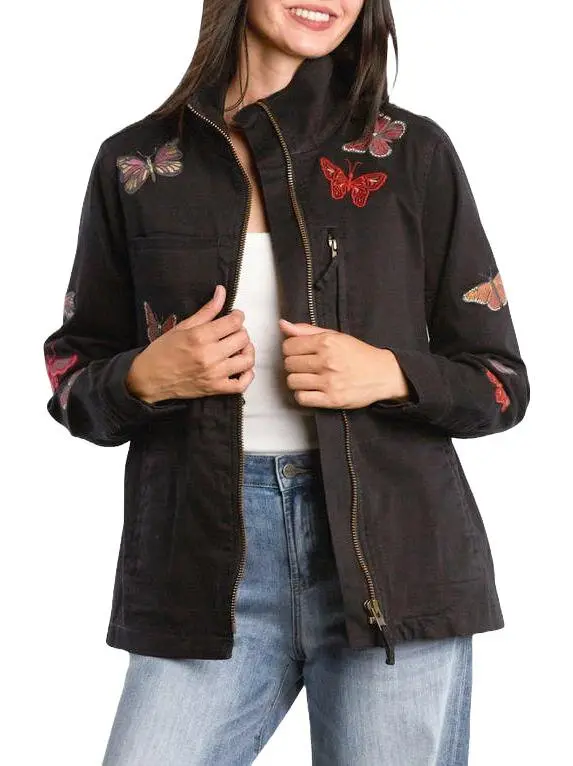 BILLY T Rider Embroidered Utility Jacket - Obsidian