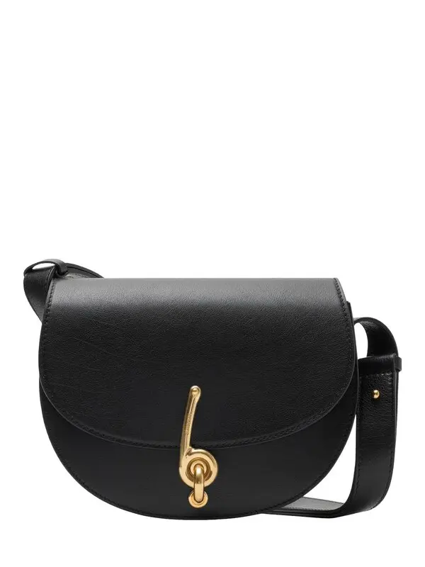 Burberry Small Bridle Logo Leather Crossbody Bag - Black