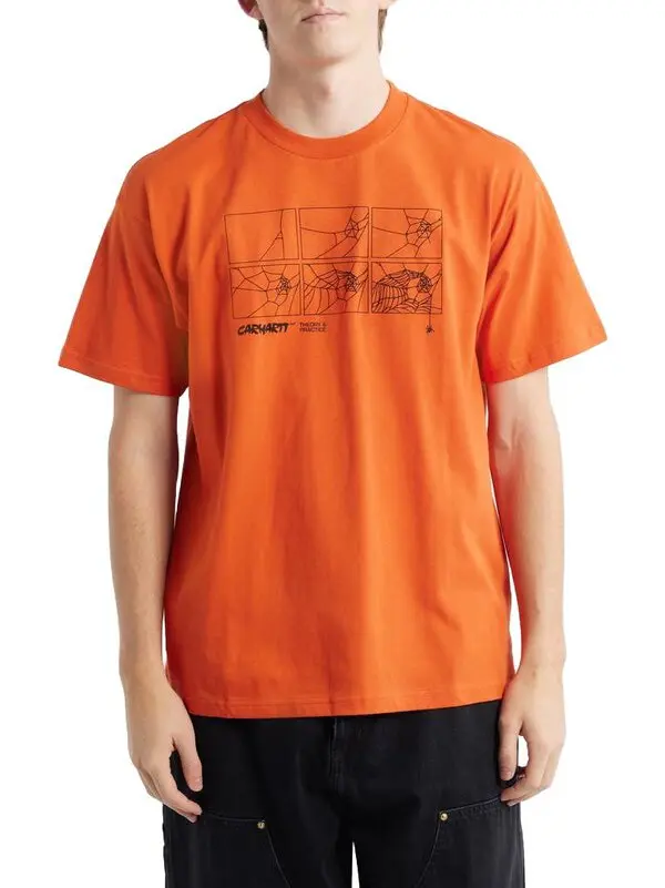 Carhartt Work In Progress Theory & Practice Organic Cotton Graphic T-shirt - Persimmon
