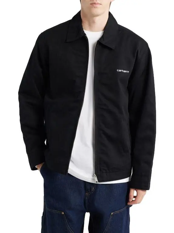 Carhartt Work In Progress Modular Script Embroidered Twill Jacket - Black/white