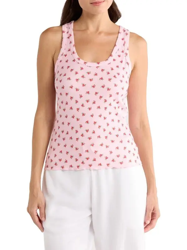 PJ Salvage Brushed Pointelle Sleep Tank - Pink