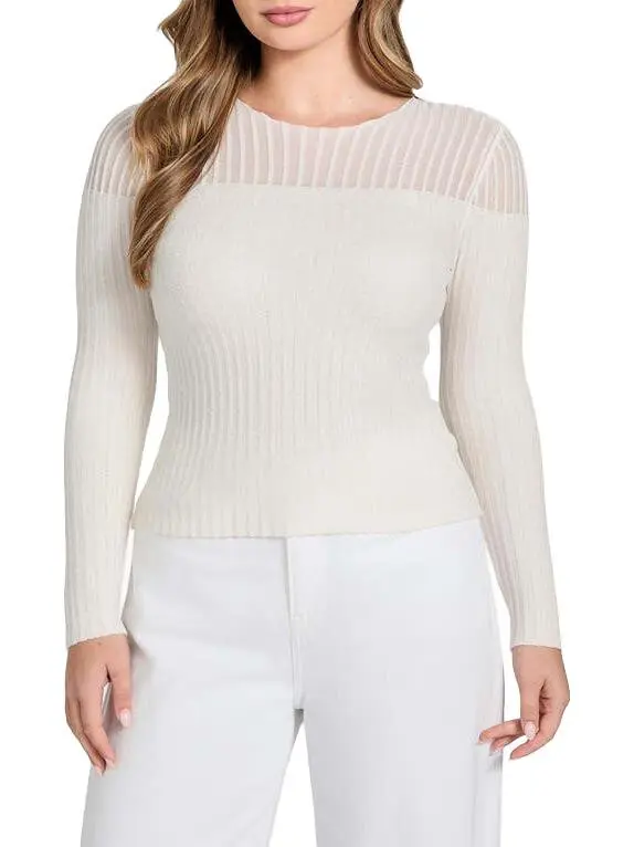 Guess Rib Chenille Sweater - Natural