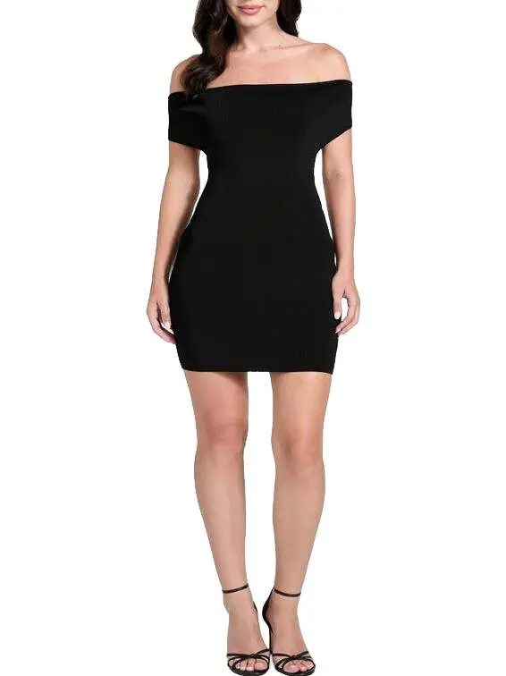 Guess Off-the-shoulder Mini Dress - Black-black