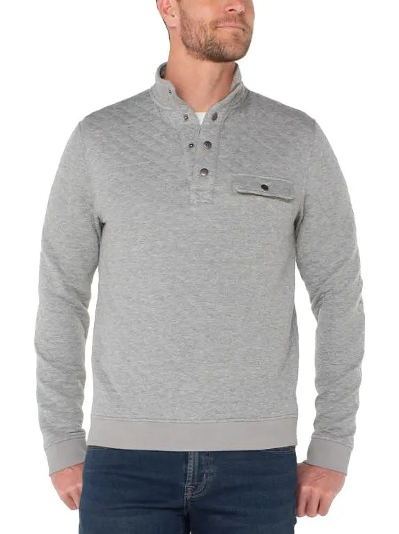 LIVERPOOL Quarter Snap Pullover - Heather Grey