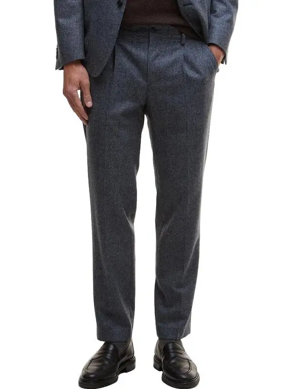 Barbour Kensington Pleated Glen Check Wool-blend Flannel Suit Pants - Navy