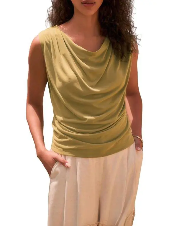 NEXT Cowl Neck Sleeveless Top - Green