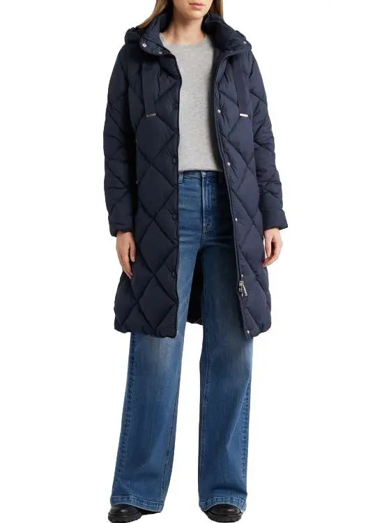 Sam Edelman Hooded Puffer Coat - Navy