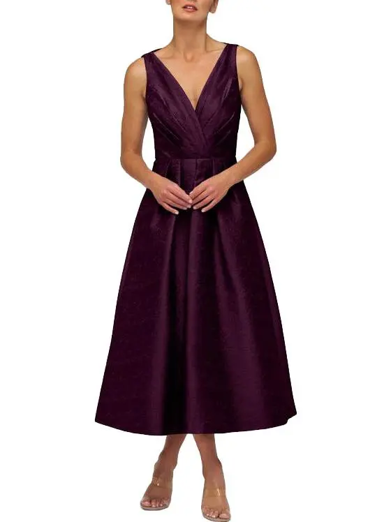 KAY UNGER Olivia Sleeveless A-line Dress - Mulberry