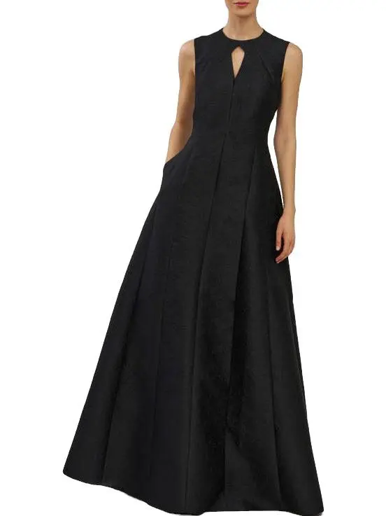 KAY UNGER Gabriella Jacquard Gown - Black