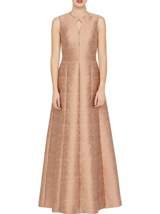 KAY UNGER Gabriella Jacquard Gown - Gold