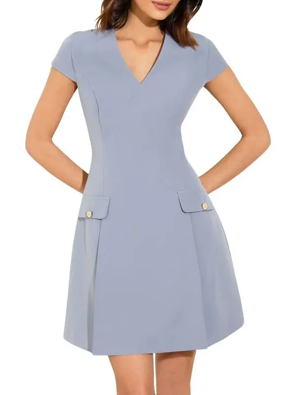FRIENDS LIKE THESE Pinny Fit & Flare Dress - Blue