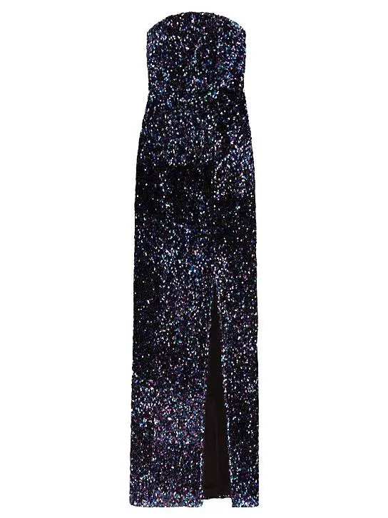 RO&ZO Sequin-embellished Bandeau Maxi Dress - Blue