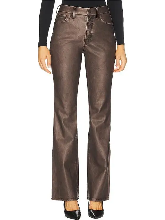 Good American Good Classic Bootcut Faux Leather Pants - Vamp001