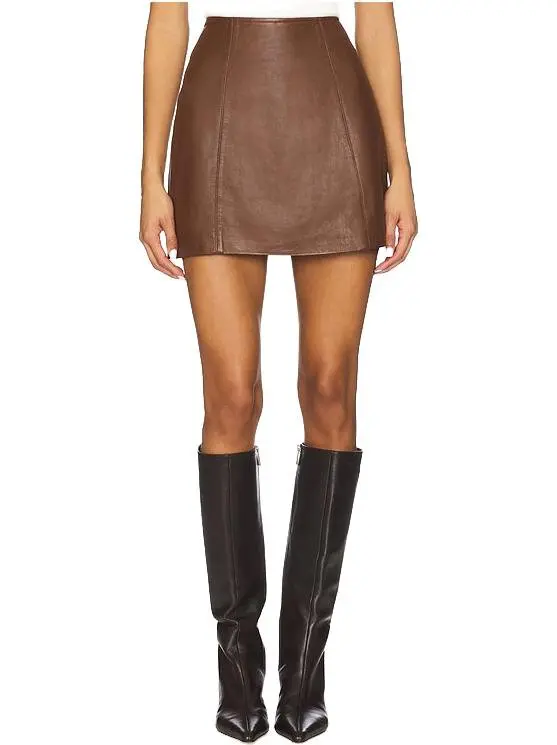 Cami Nyc Cillian Leather Mini Skirt - Mousse