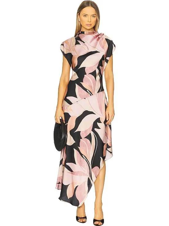 Misa Sally Dress - Moody Abstract Flora