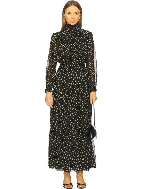 Misa Daphne Dress - Golden Polka Dot Mix