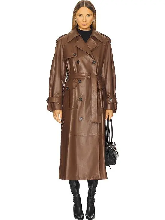 Giuseppe Di Morabito Leather Trenchcoat - Brown