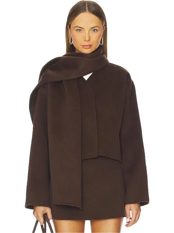 L'academie By Marianna Milly Wool Jacket - Chocolate Brown