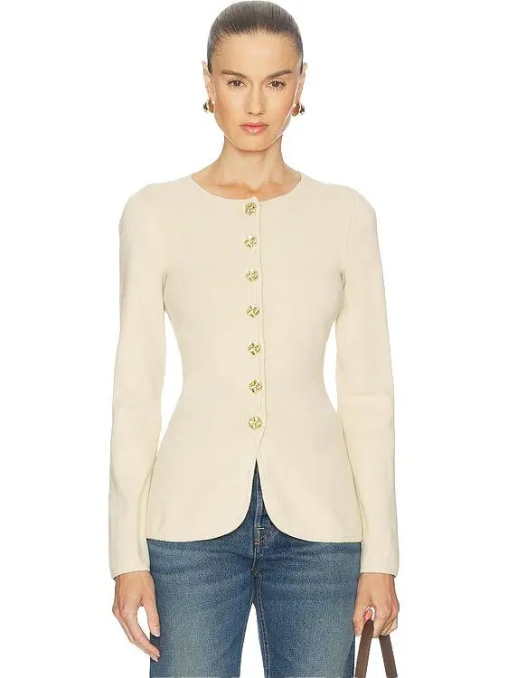 L'academie By Marianna Bronte Button Cardigan - Beige