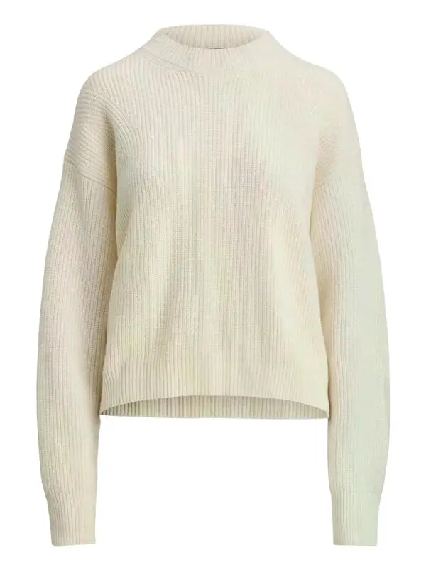 Ralph Lauren Ribbed Sequin-embellished Sweater - Neutrals