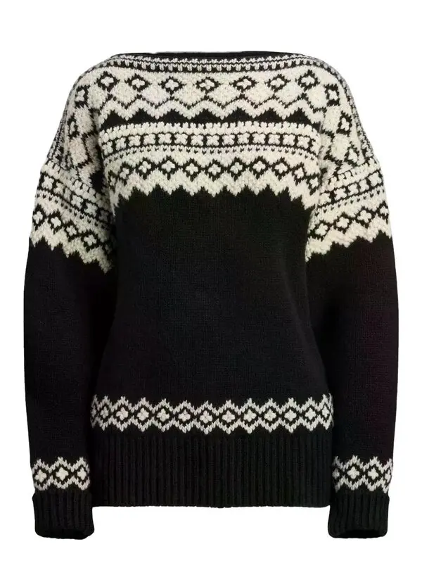 Ralph Lauren Geometric-pattern Crew-neck Sweater - Black