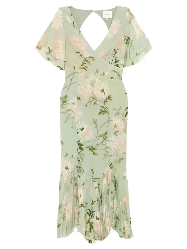 REFORMATION Floral Print Dress - Green