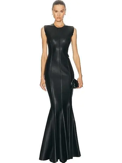 Norma Kamali Sleeveless Grace Fishtail Gown - Black