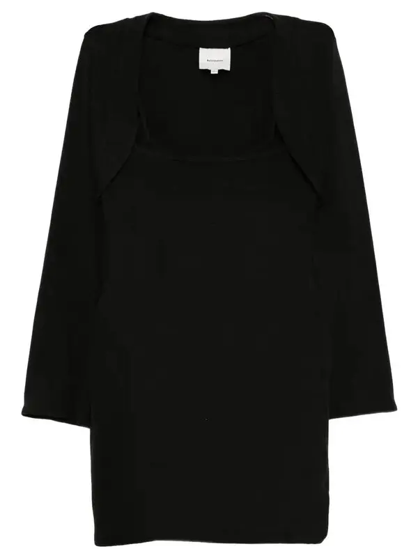 REFORMATION Chloe Knitted Shrug Dress Set - Black