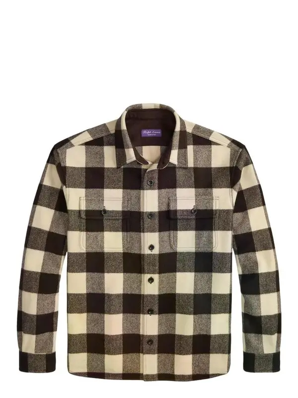 Ralph Lauren Purple Label Check-pattern Wool Shirt - Brown
